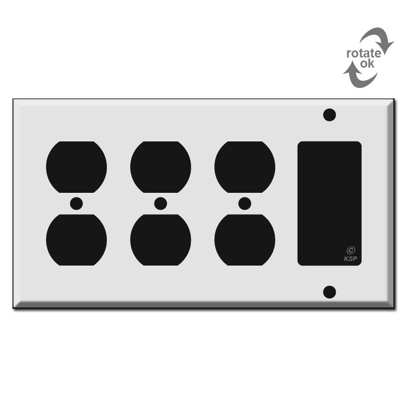 Triple Outlet - Single Rocker Wall Plates | Kyle Switch Plates