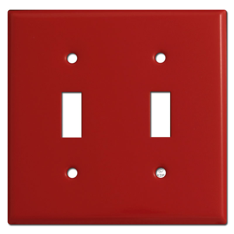 2 Toggle Light Switch Plate Cover - Red | Kyle Switch Plates