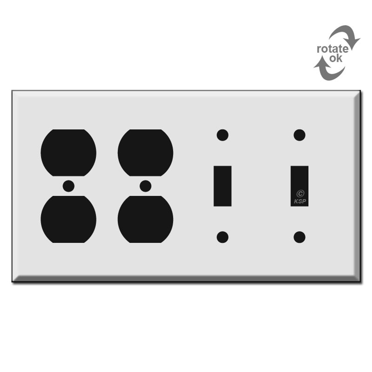 Double Toggle Double Duplex Outlet Combo Switch Wallplates Ivory
