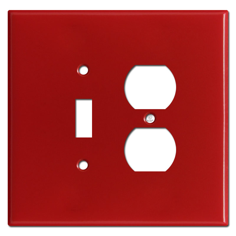 Jumbo 1 Toggle 1 Outlet Combination Covers - Red