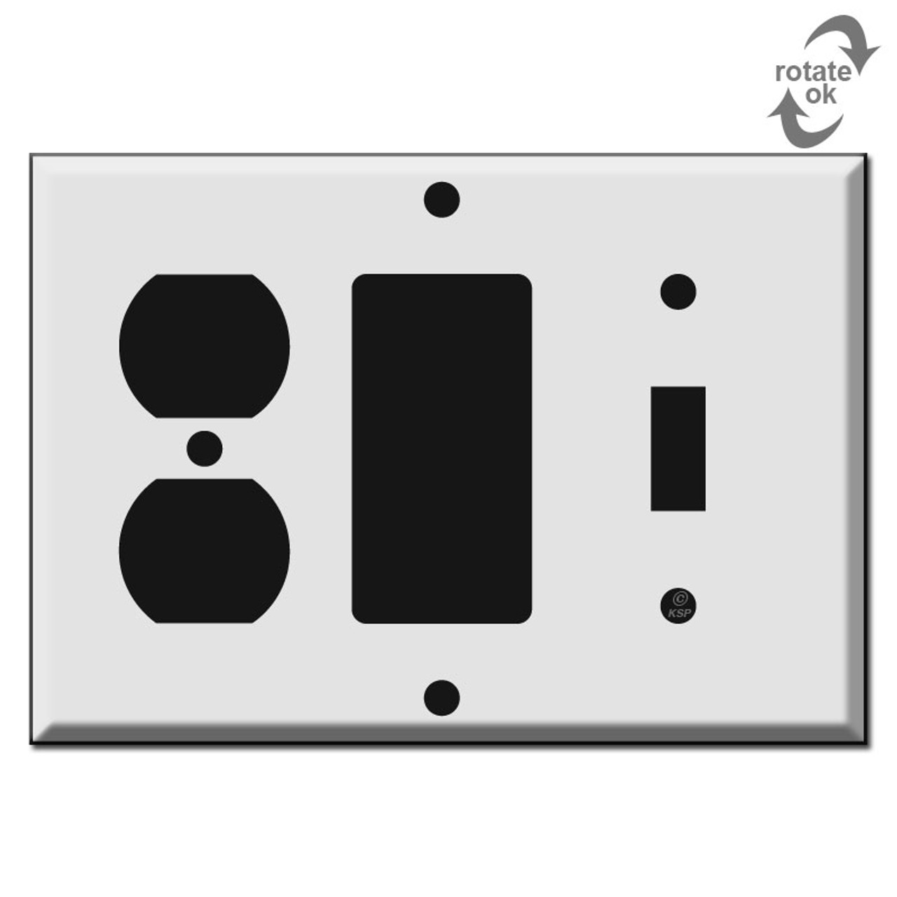 Toggle Decora Rocker And Outlet Combo Switch Plate