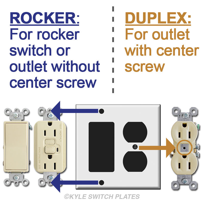 1 Decora Rocker Switch 1 Duplex Outlet Wallplates - Satin Bronze