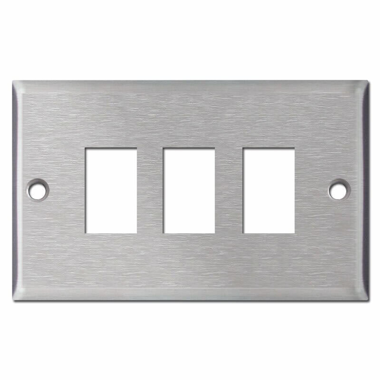 Ge Old Style Low Voltage 3 Switch Wallplates Satin Stainless Steel