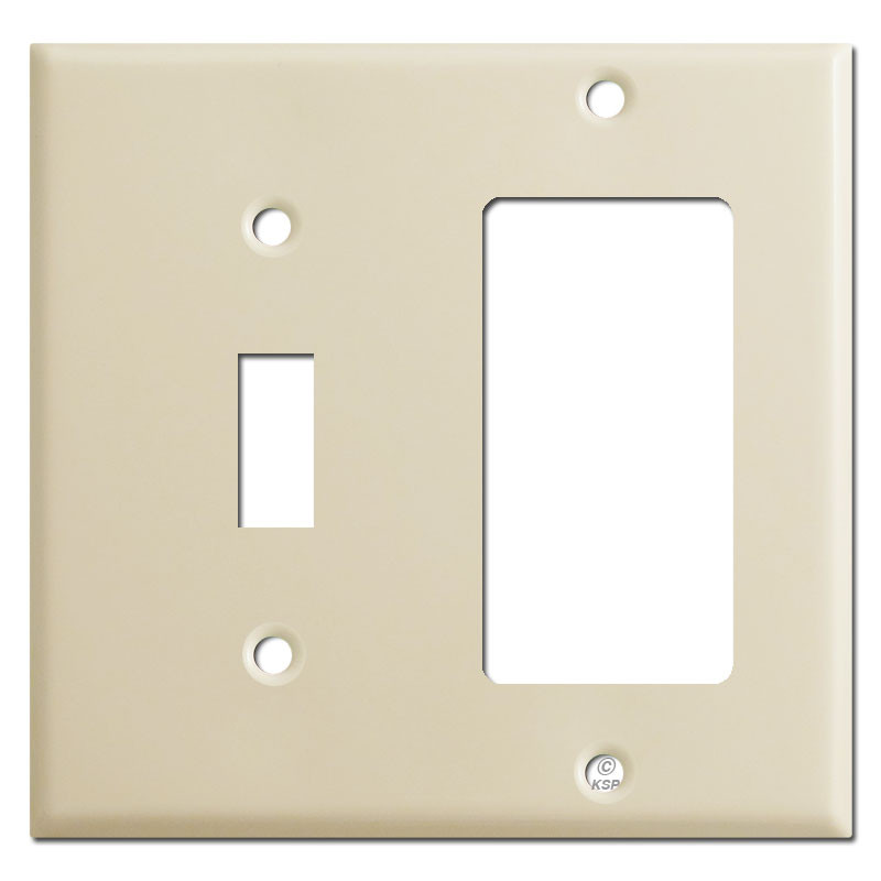 1 Toggle & GFI Decora Outlet Combo Switch Plate Covers - Ivory