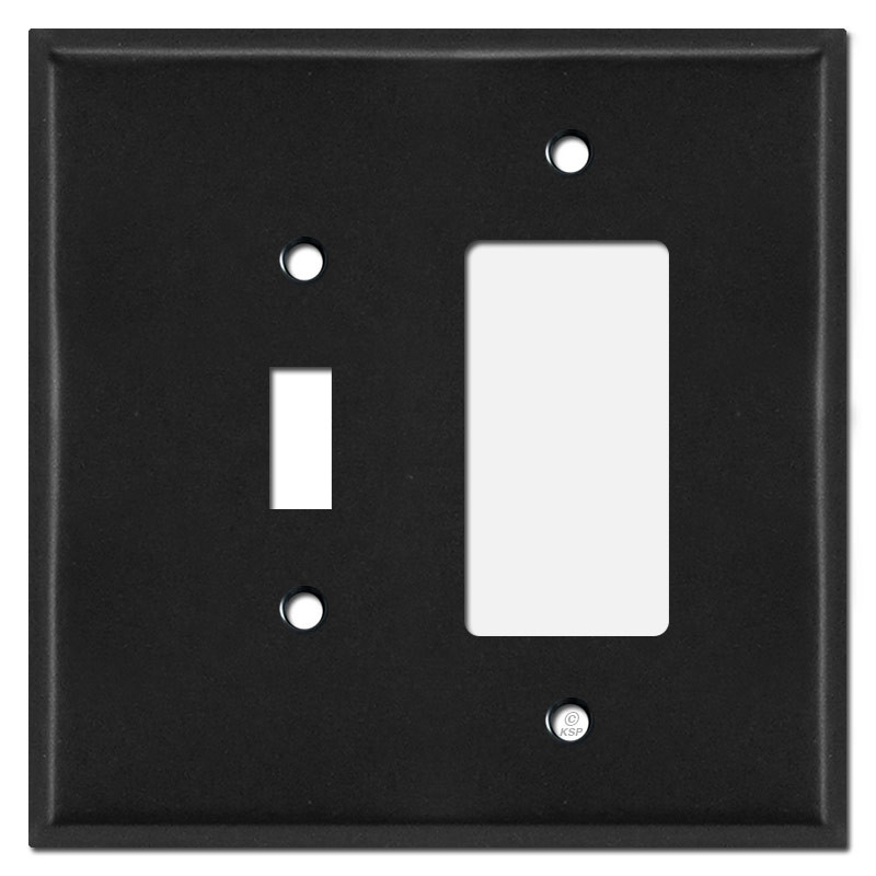 Oversized Toggle Switch & Decora Outlet Cover Plates - Black