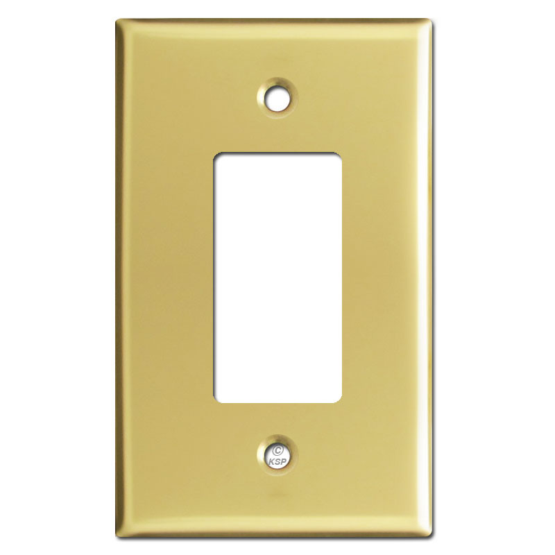 Oversized 1 GFCI Decora Rocker Switch Plates - Polished Brass