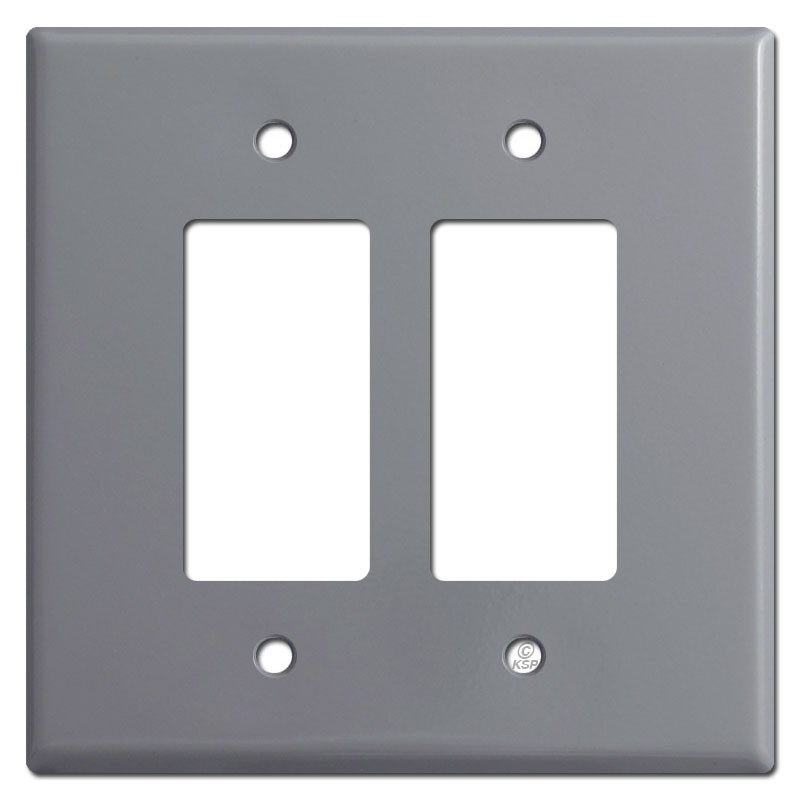 Oversized 2 Decora Rocker Switch Plate Cover - Gray