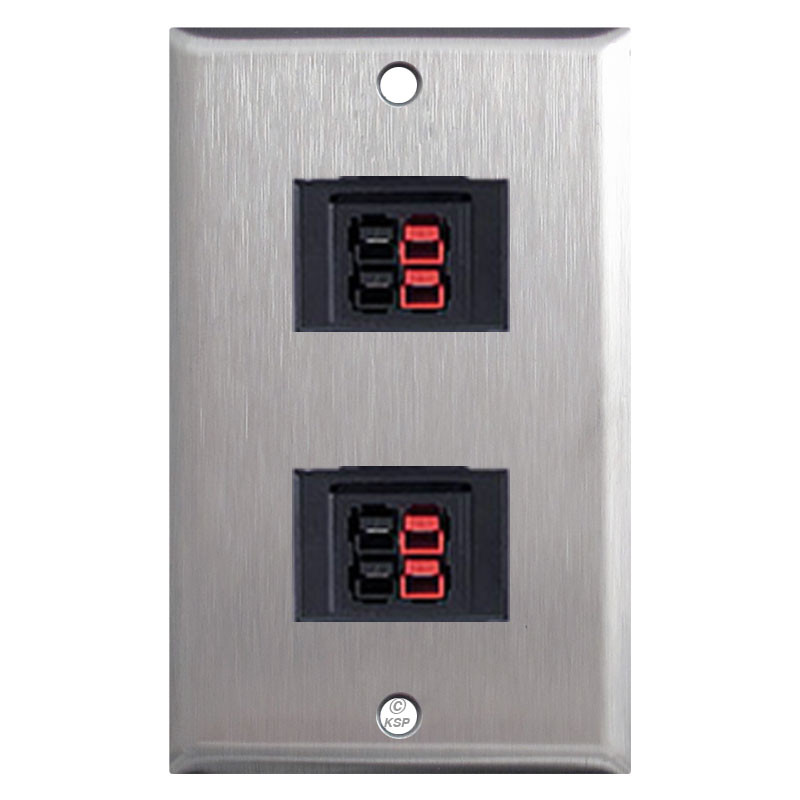 Vintage GE RCS Low Voltage 2 Switch Wall Plate - Satin Stainless Steel