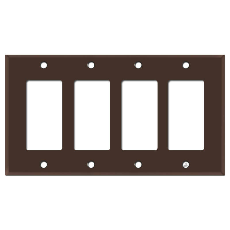 4 Decora Rocker Light Switch Plates - Brown