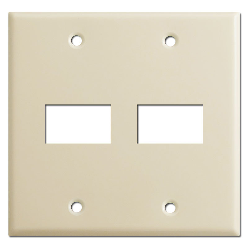 New Style Double Gang GE Low Voltage 2 Switch Cover Plate - Ivory