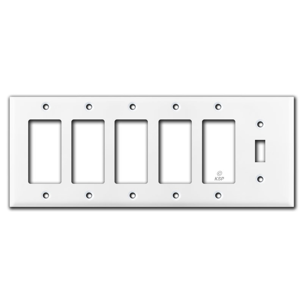 5 Decora Rocker 1 Toggle Switch Wall Plate Cover White