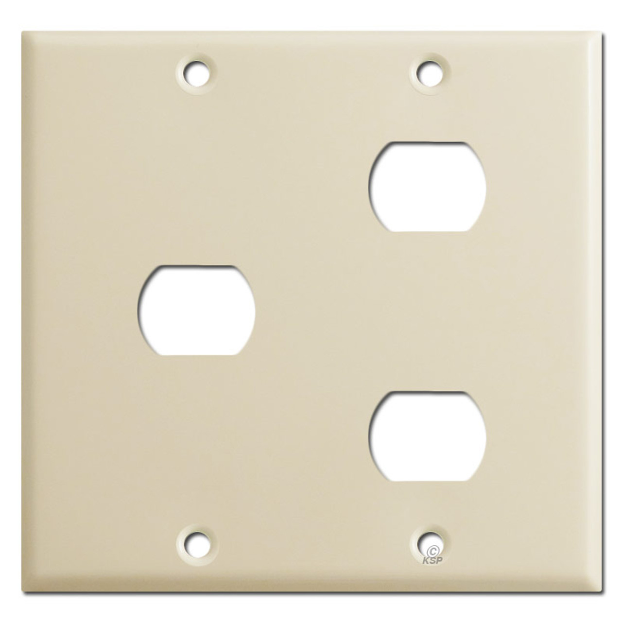 Combo 1 And 2 Hole Two Gang Despard Switch Wallplates Ivory