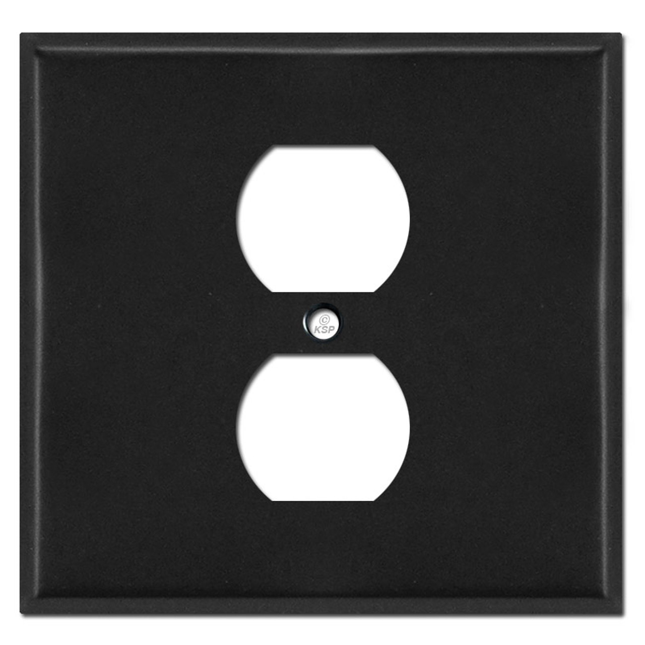 Double Gang Single Centered Duplex Wall Plates Black