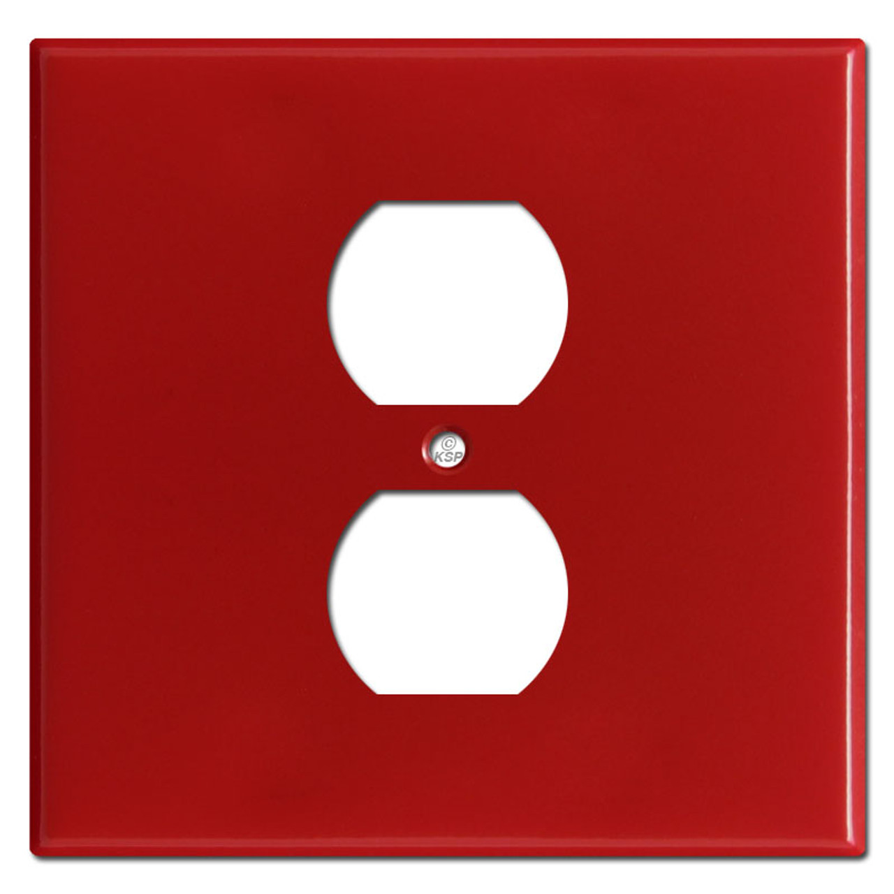 Double Gang Single Center Duplex Wallplates Red
