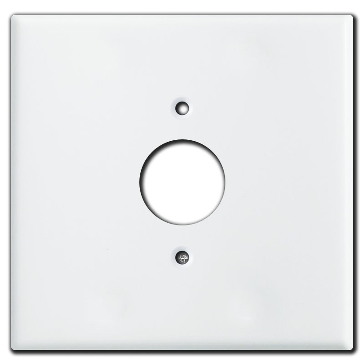 Oversized 2 Gang 1 Centered Single Receptacle Wall Plate White