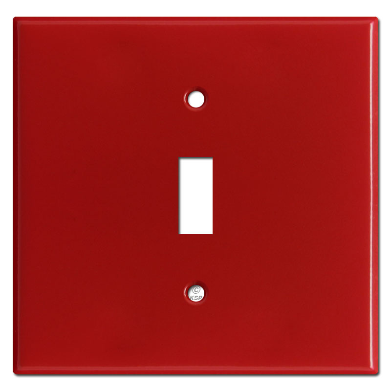 Wider Single Toggle Wallplates - Red | Kyle Switch Plates