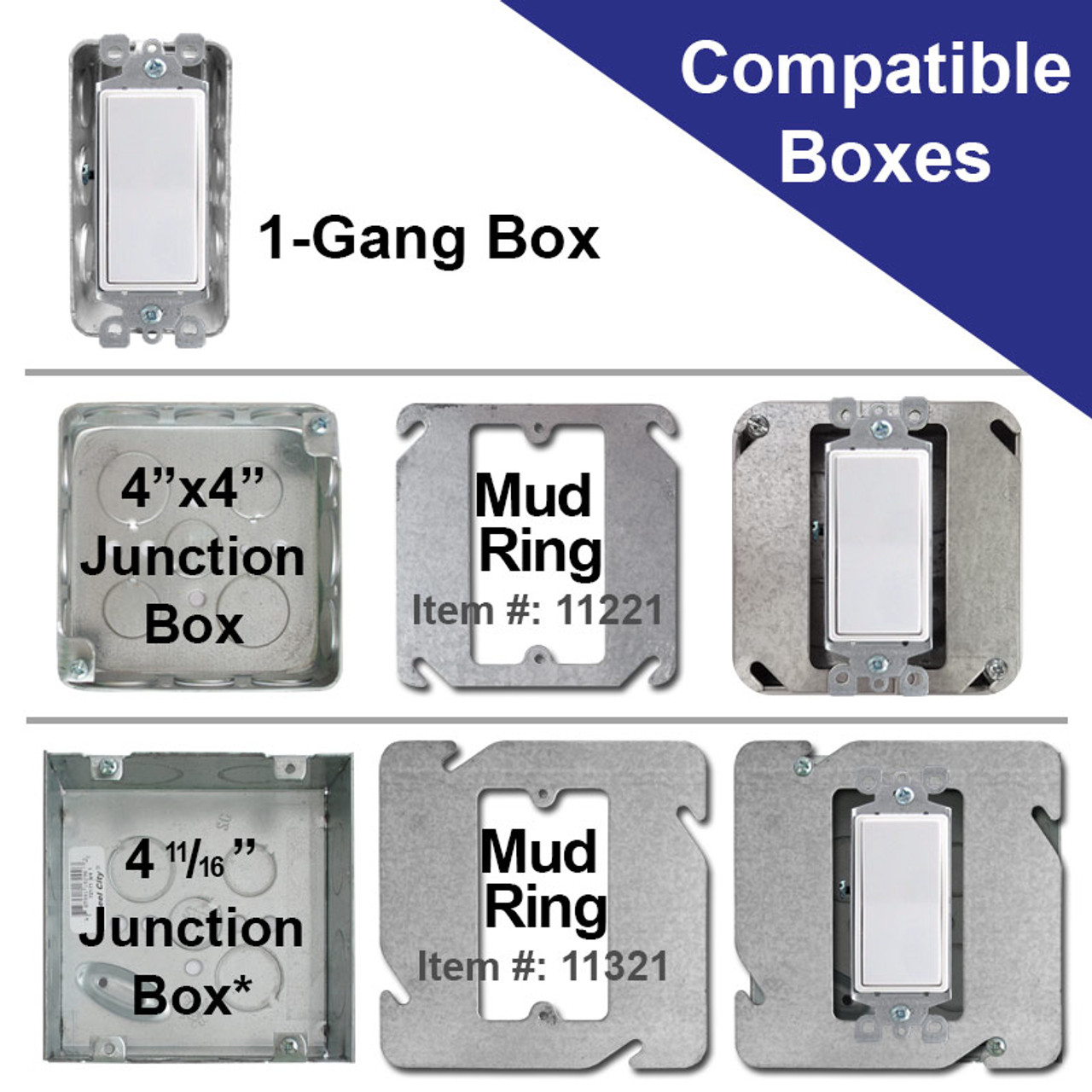 Oversized 2 Gang Centered 1 Decora Switch Plate Covers