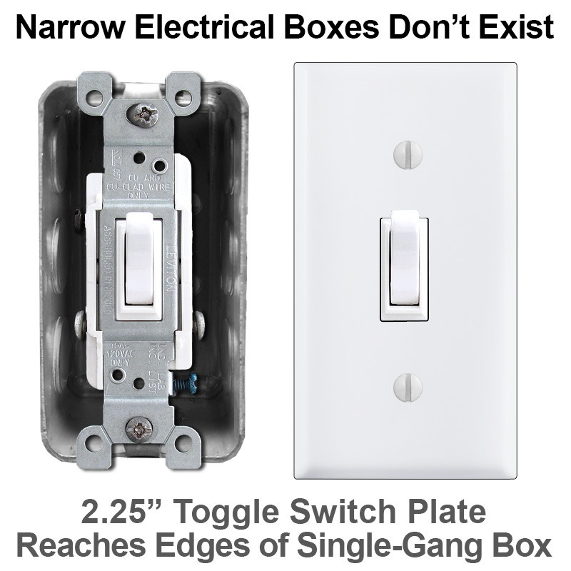2.25'' Compact Toggle Switch Plates - Satin Stainless Steel