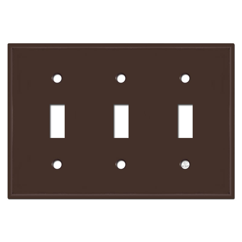 3 Toggle Light Switch Plates - Brown | Kyle Switch Plates