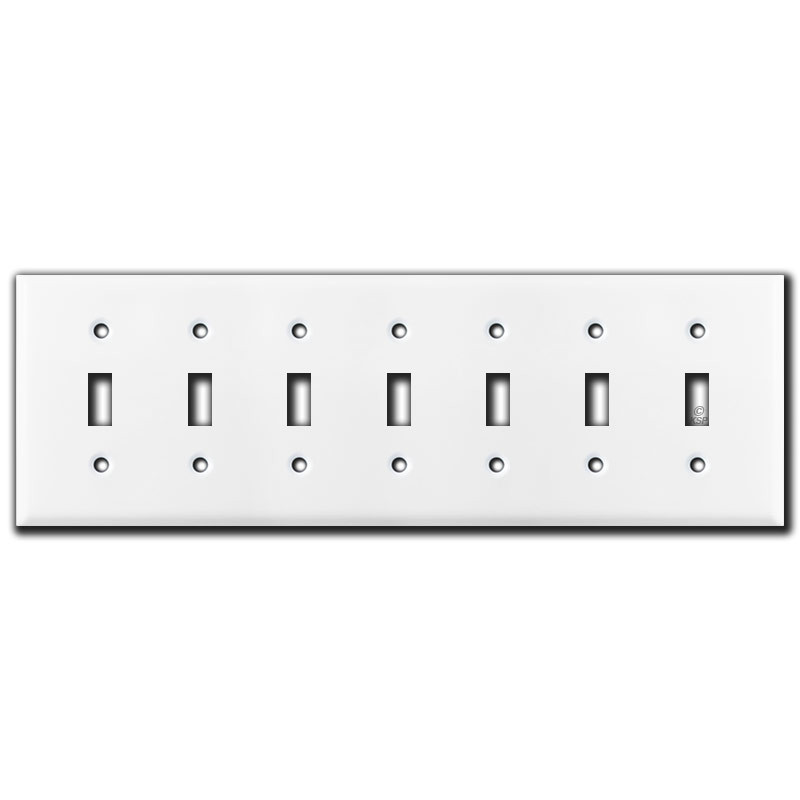 7 Toggle Switch Covers - White | Kyle Switch Plates