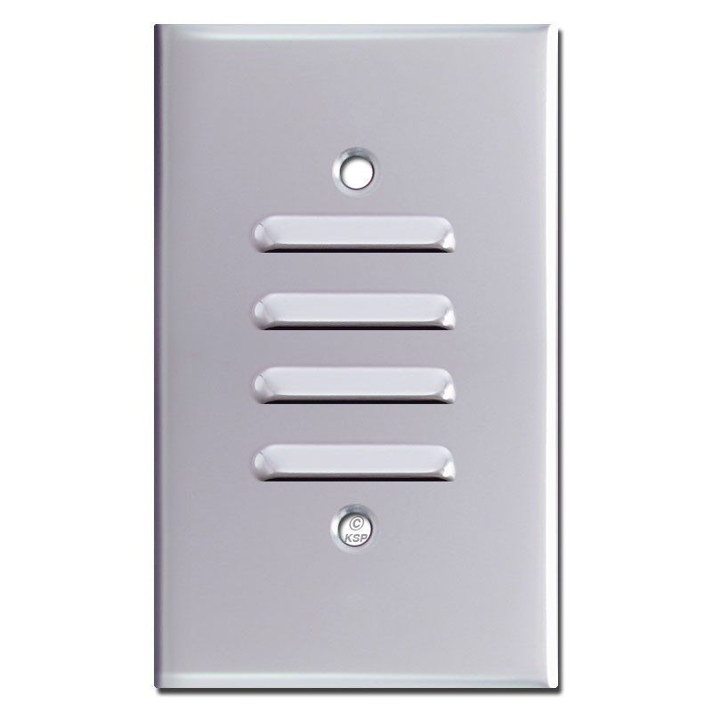 Louvered Switch Plate One Gang Vertical - Chrome