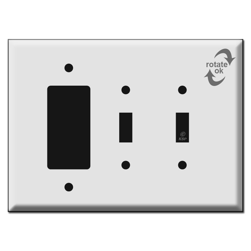 Oversized 2 Toggle 1 Decora Switch Wall Plate - Light Almond