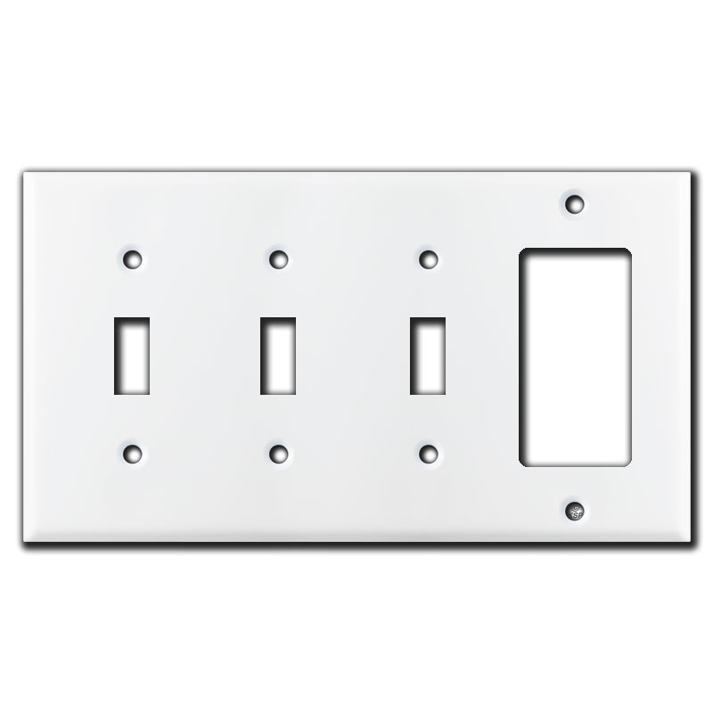 3 Toggle 1 Decora Switch Wall Plate - White | Kyle Switch Plates