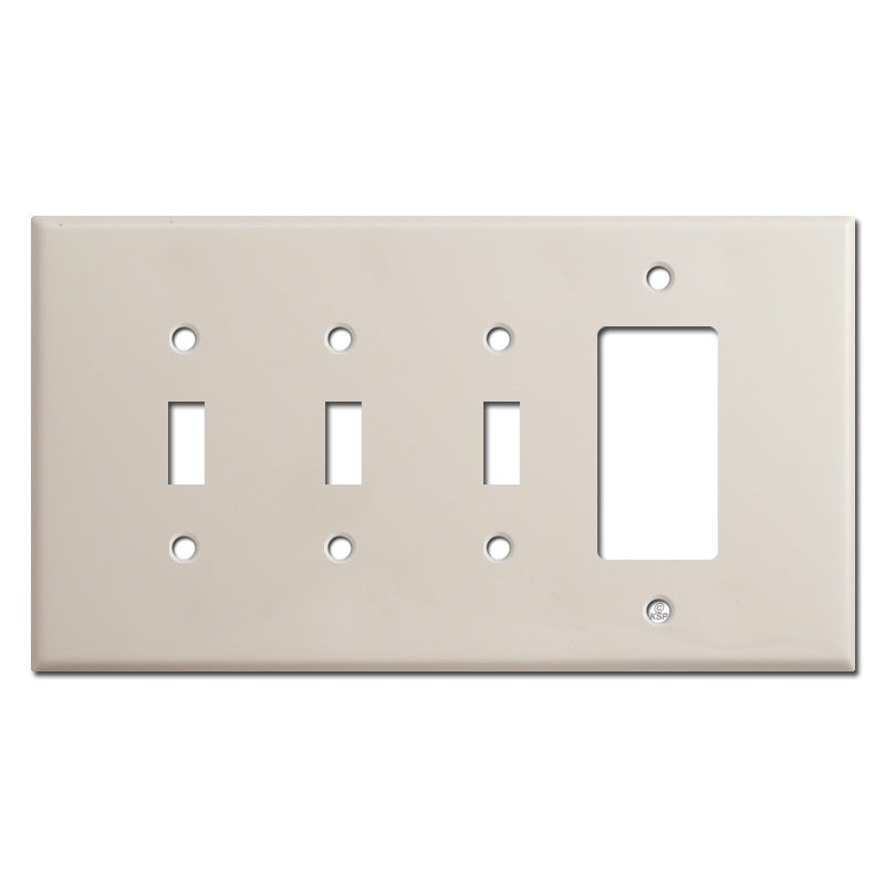 Jumbo 3 Toggle 1 Decora Switch Plate Covers - Light Almond