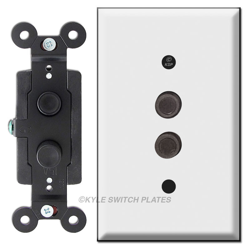 1 Gang Push Button Light Switch Covers - Black