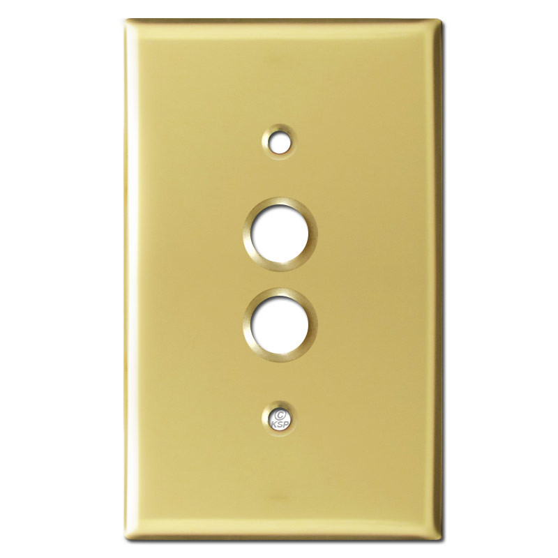 One Push Button Wall Switch Plates - Polished Brass