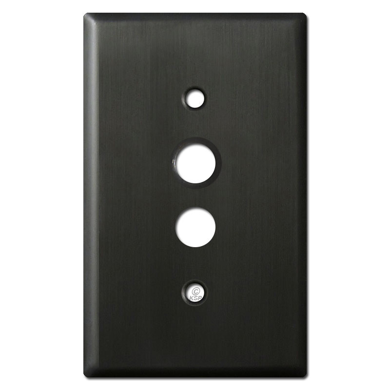Single Push Button Wall Cover Plates - Dark Bronze