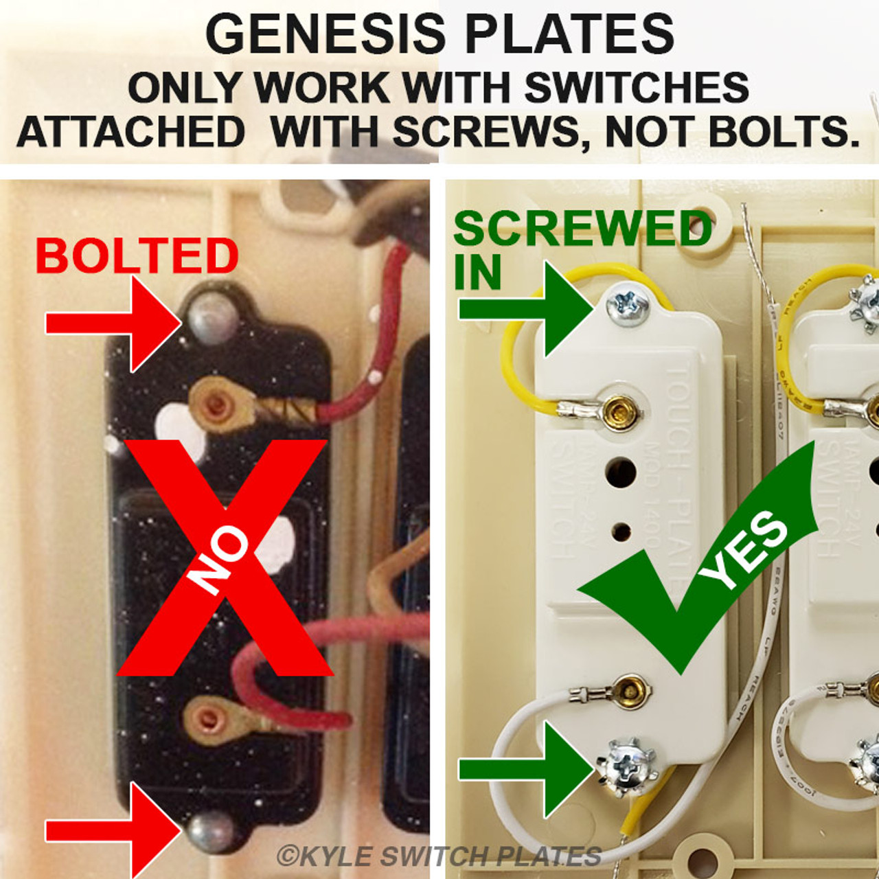 Touchplate Genesis Low Voltage Double Switch Plates Almond