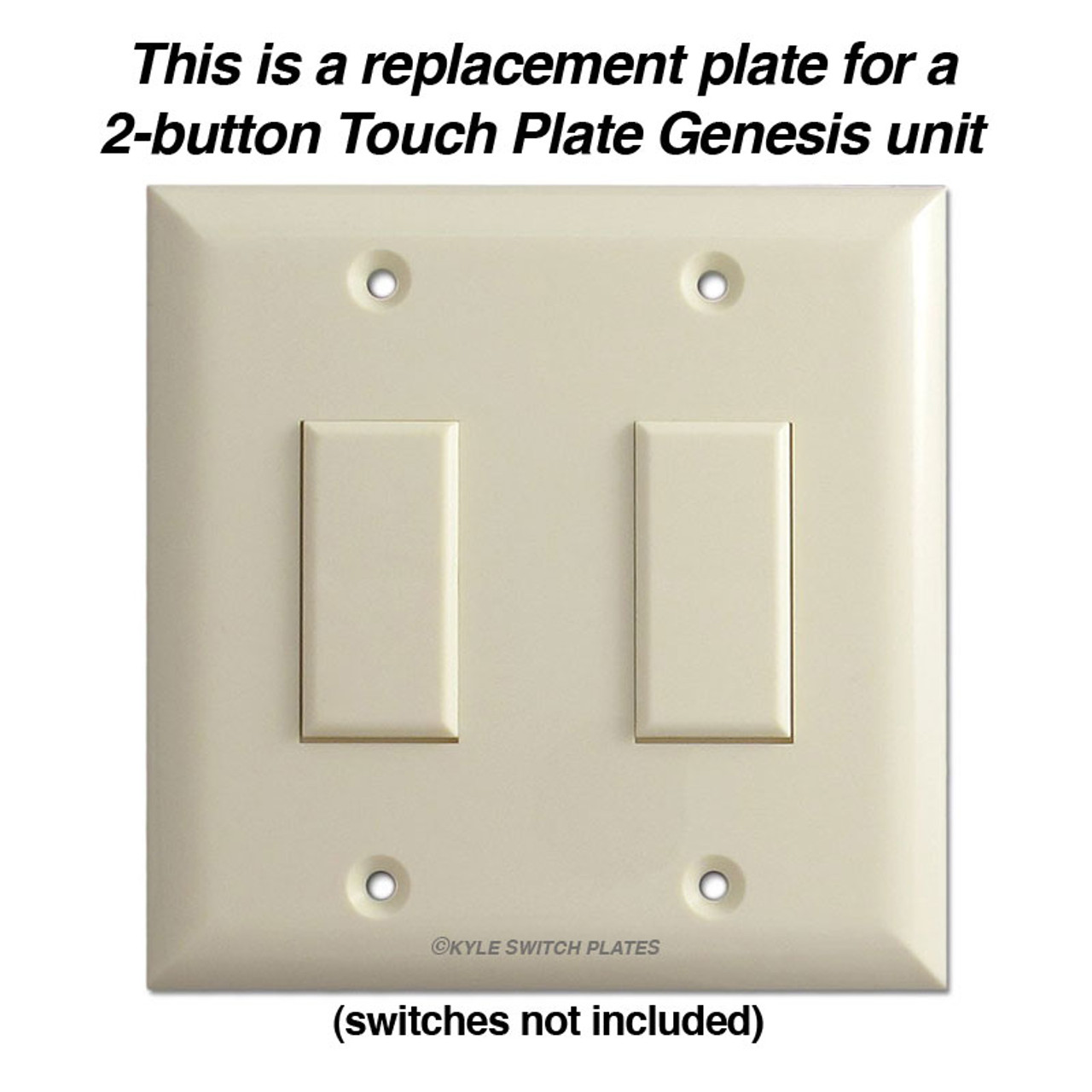 Touchplate Genesis Low Voltage Double Switch Plates Almond