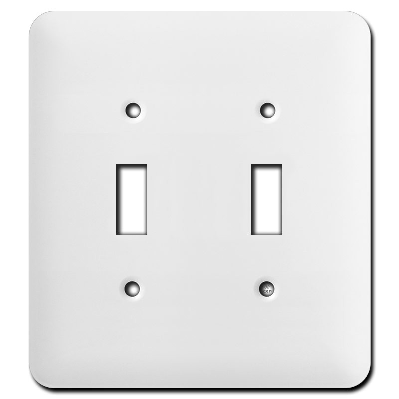 Taller Double Toggle Light Switch Plates - White
