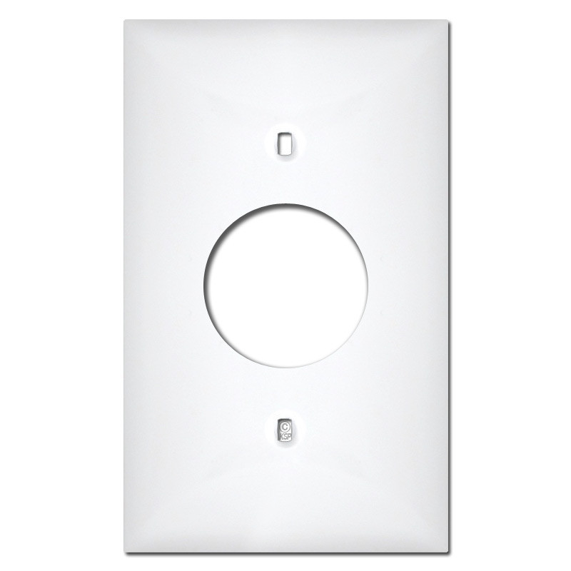 White Plastic 1 Round Outlet Cover Plates | Kyle Switch Plates