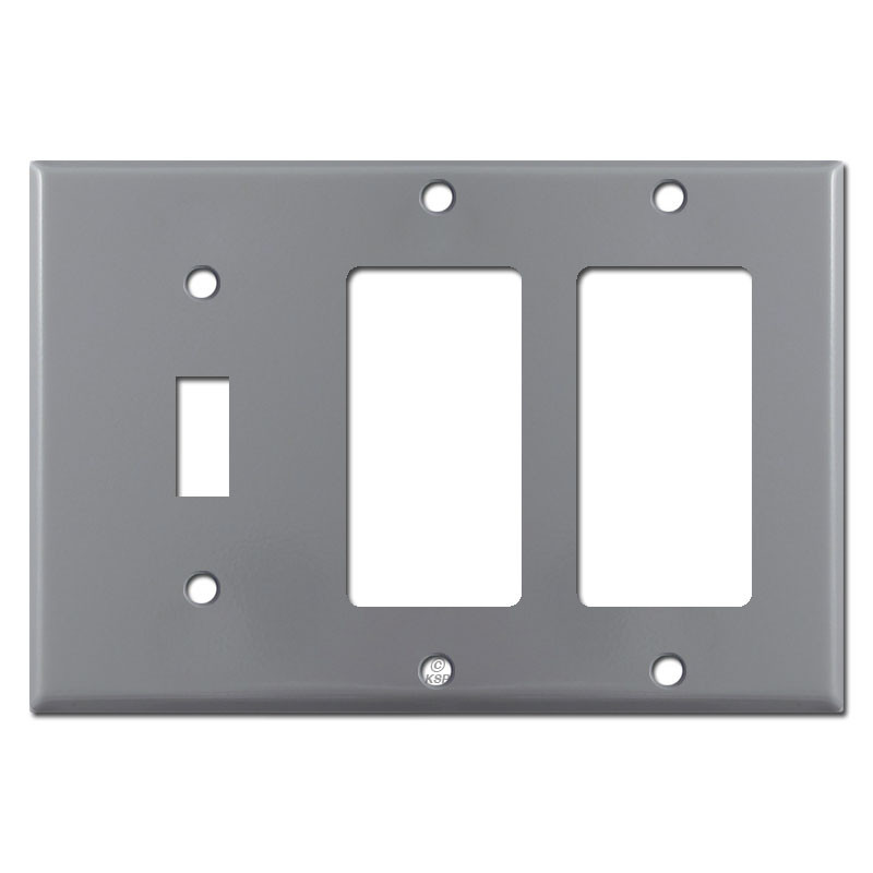 1 Toggle 2 Rocker Switchplate - Gray | Kyle Switch Plates