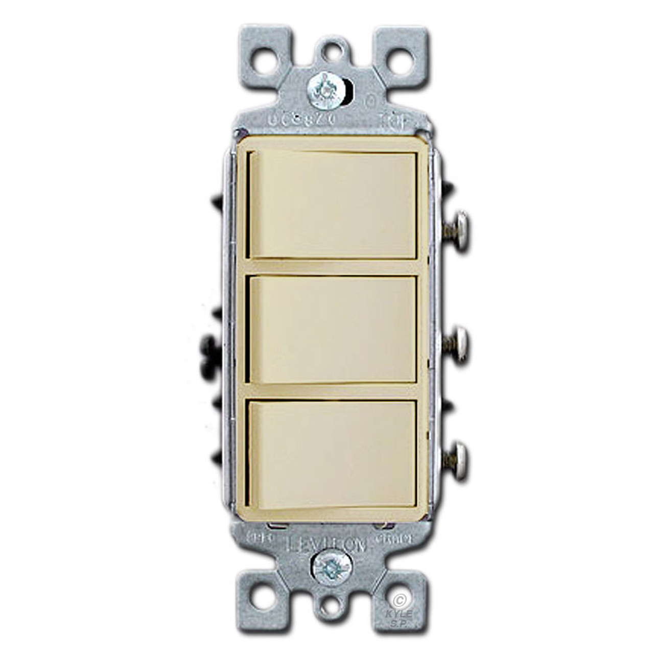 Ivory Combo Three Decora Rocker Light Switches