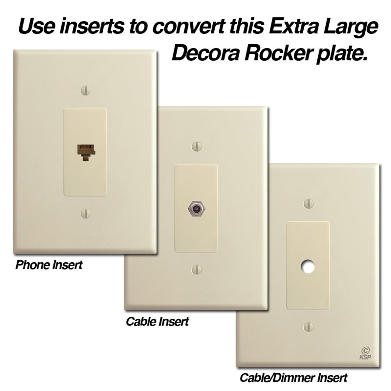 Very Large 638 Oversized Decora Rocker Light Switch Cover Ivory