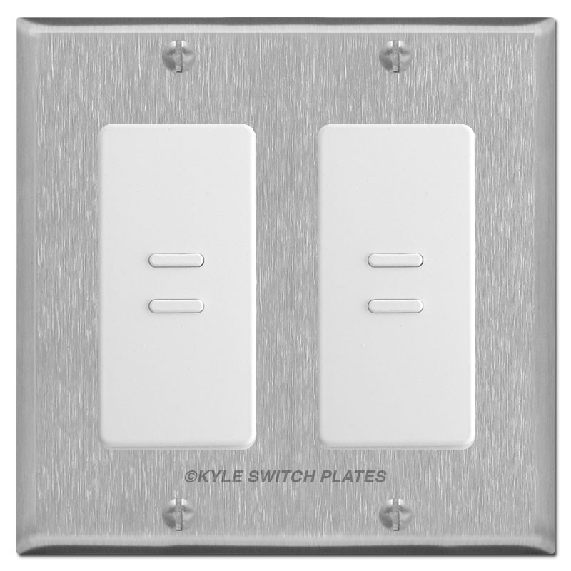 Touch Plate Ultra 2 Button Low Voltage Light Switches - White