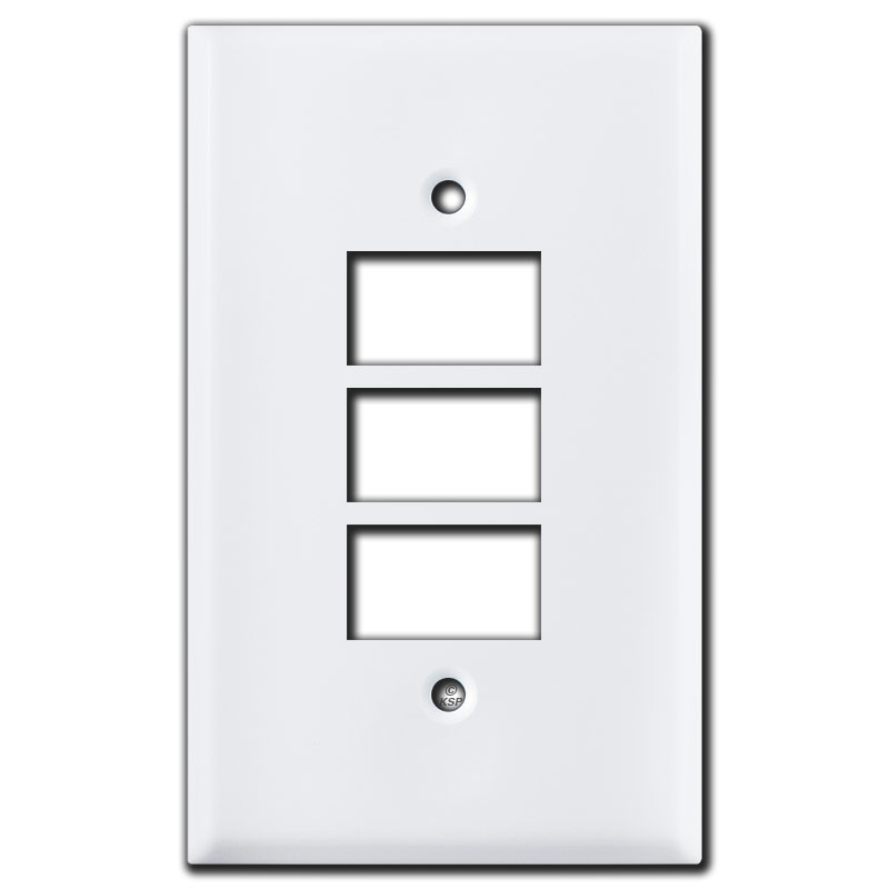 Oversized New Style 3 GE Low Voltage Switch Covers - White