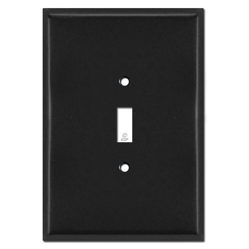 Extra Big 6.38'' Oversized 1 Toggle Switch Wall Plate - Black
