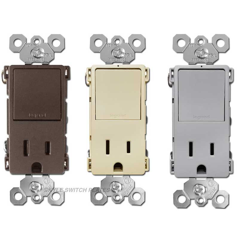 Stacked 3-Way Rocker + Outlet Switch 15A RCD38TR