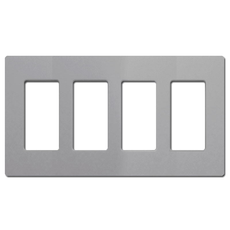 Screwless 4 Decor Rocker Switchplate Cover Lutron - Gray Plastic