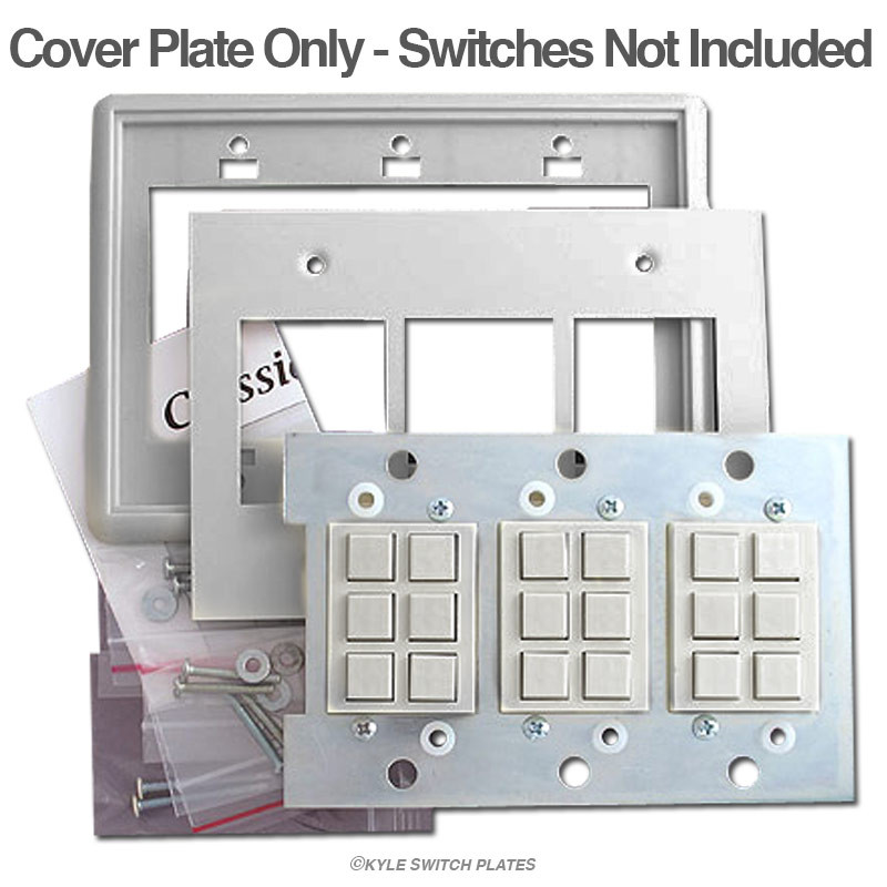 Touch Plate Classic 3 Gang Low Voltage Switch Plate - White