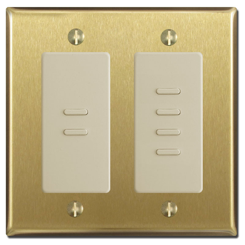 Touch Plate 3 Button Ultra Low Voltage Switch - Light Almond