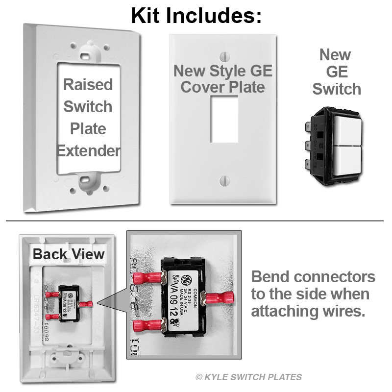 LV GE 1 Switch Surface Mounted Wallplate Replacement Units - Ivory