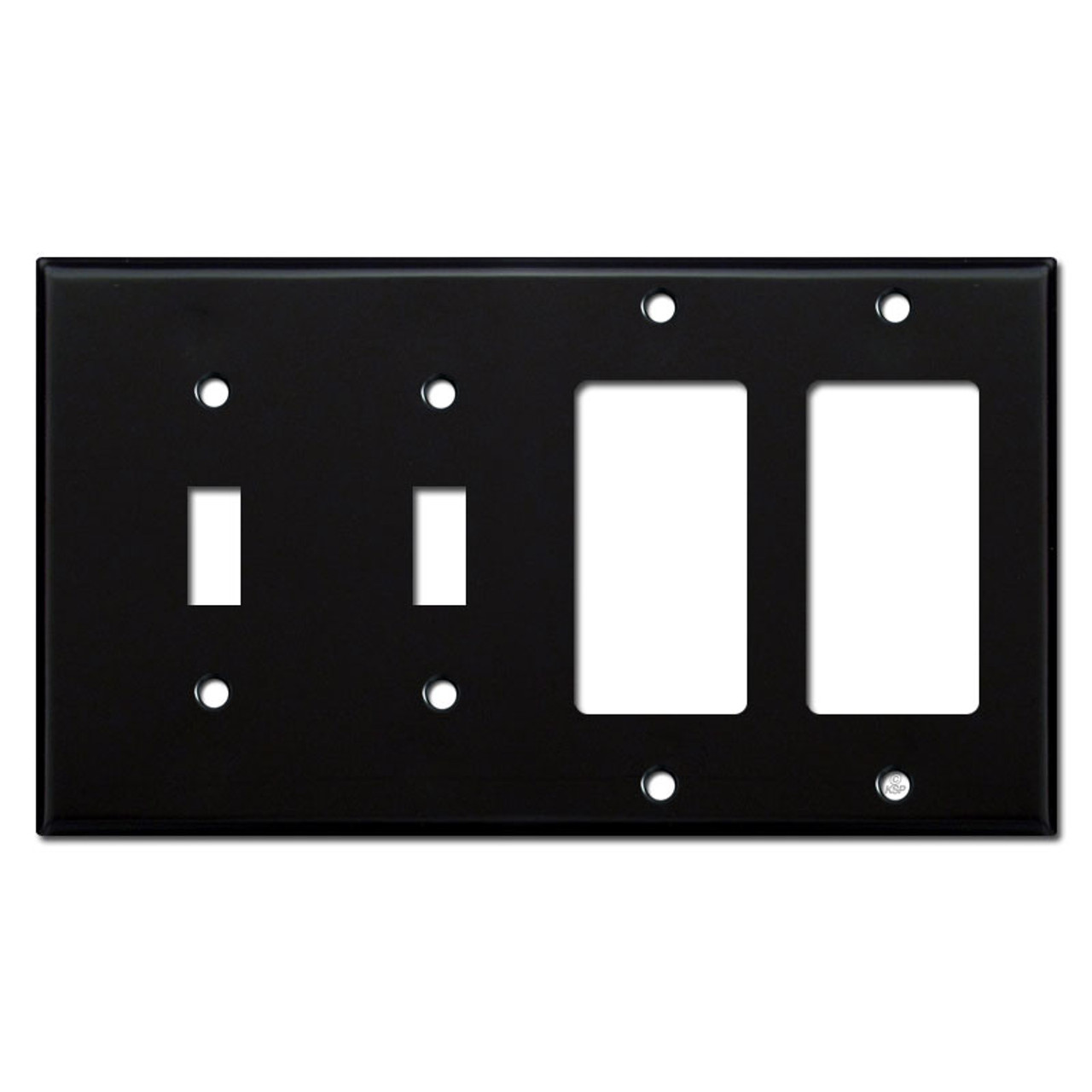 2 Decor Rocker 2 Toggle Light Switch Covers Black Kyle Switch Plates