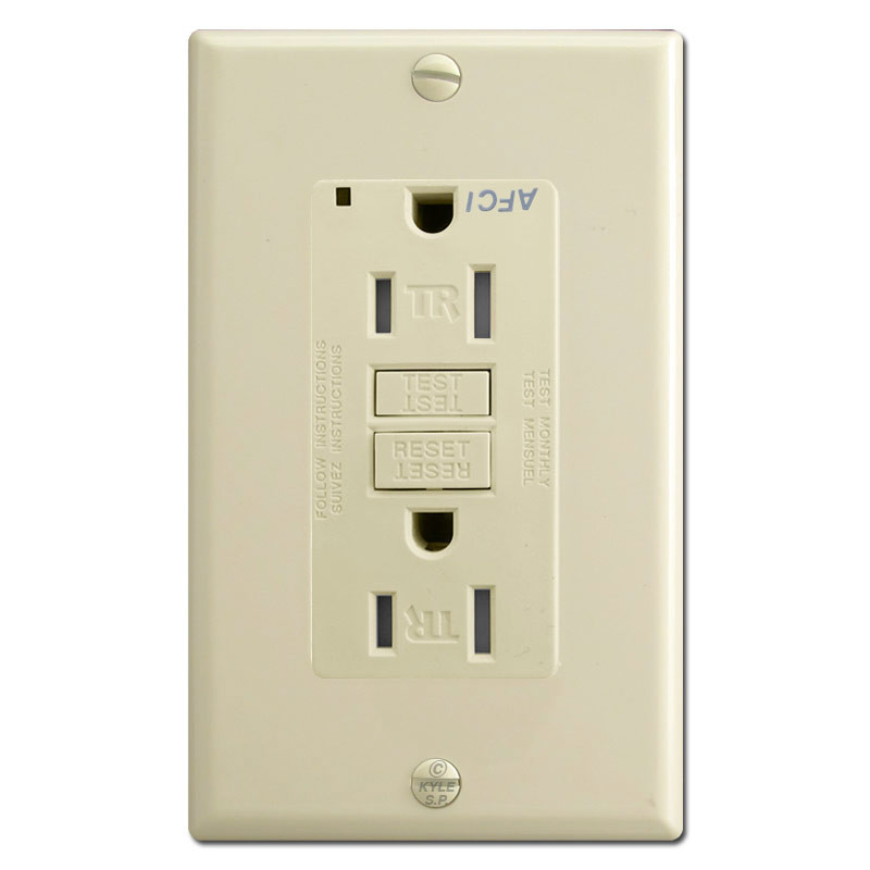 AFCI Electrical Outlet Leviton 15A Tamper Resistant - Ivory