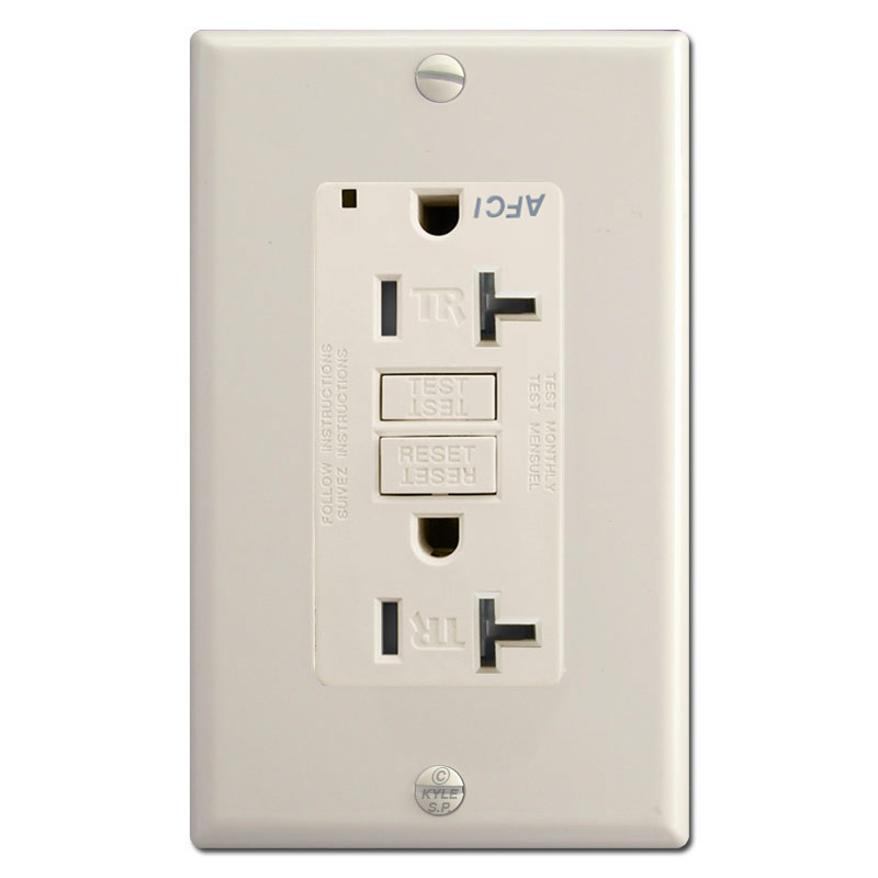 Arc Fault Outlet 20A Leviton Decora TR - Light Almond