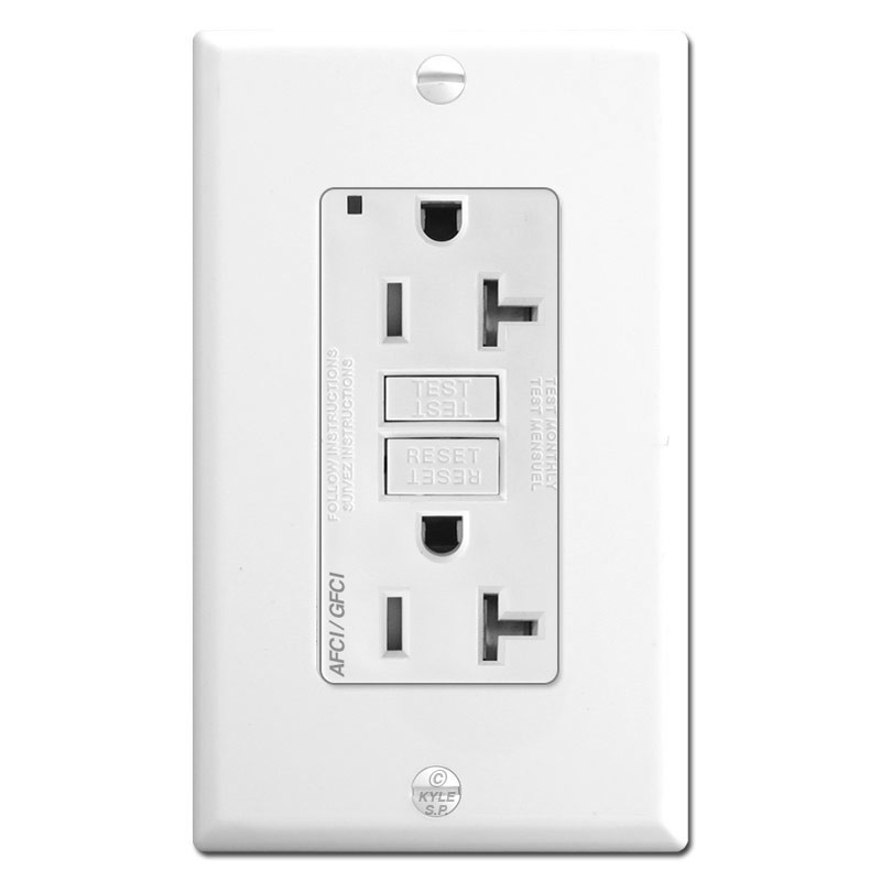 Arc Ground Fault Dual Function Outlet 20A TR Leviton - White